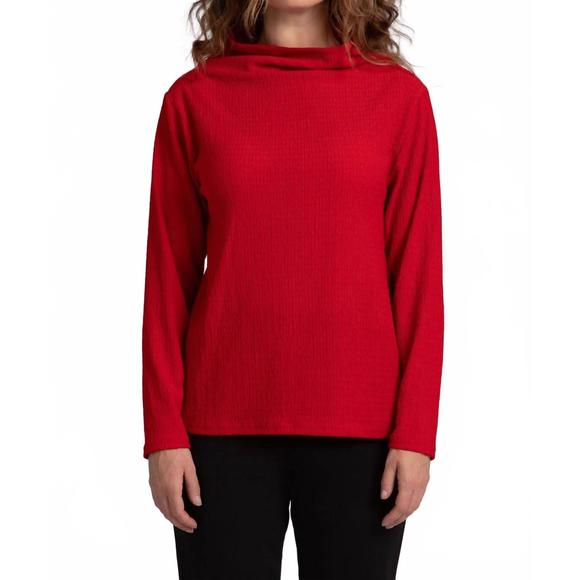 Sympli | Tops | New Sympli Popcorn Waffle Funnel Neck Top In Poppy ...